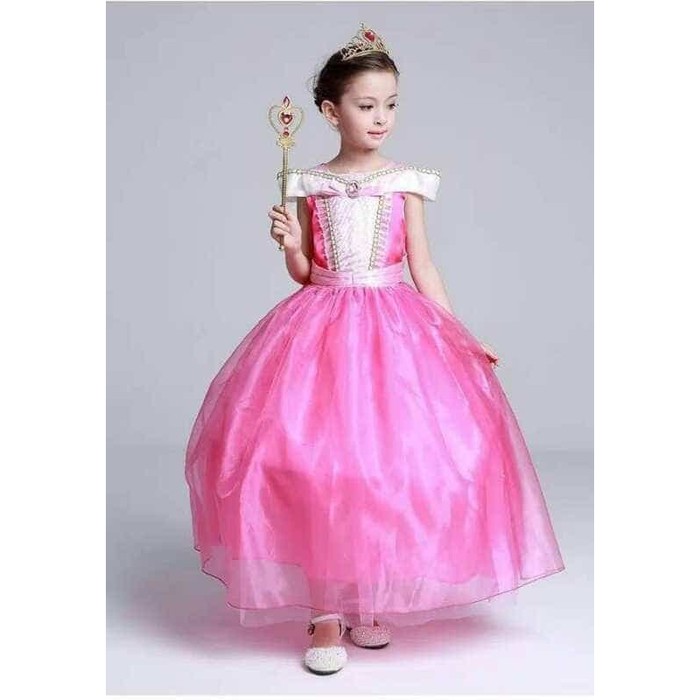 Jual pakaian/Baju pesta Anak gaun Princess disney Aurora Pink | Shopee ...