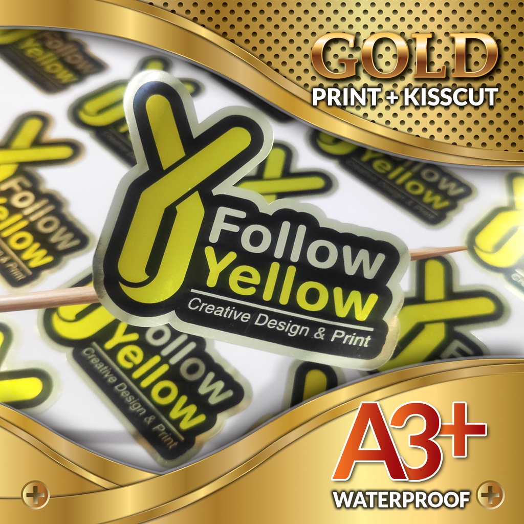 Jual Cetak Stiker Label METALIC / Print Sticker Label METALIK GOLD A3 ...