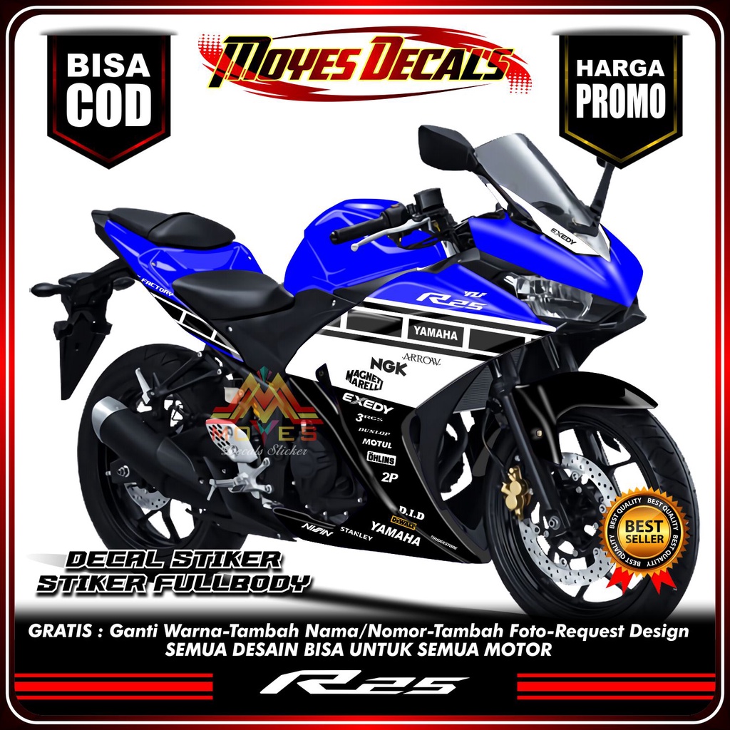 Jual Decal R25 Full Body Decal Yamaha R25 Decal Motor R25 | Shopee ...