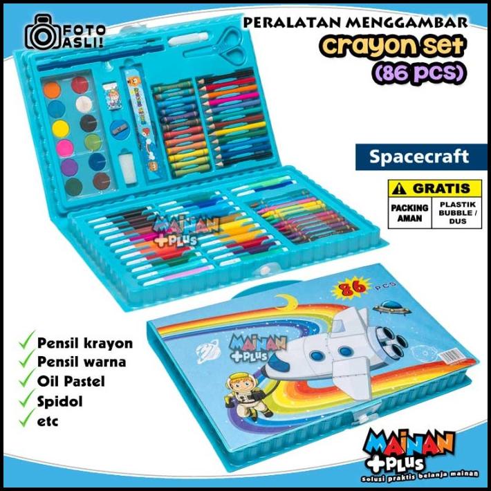 Jual Peralatan Menggambar Melukis Mewarnai Krayon Crayon Art Set 86 Pcs ...