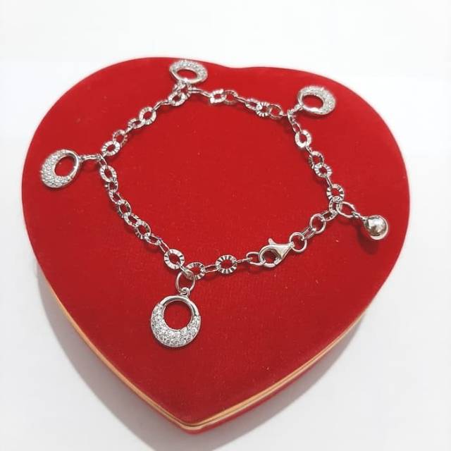 Jual GELANG TANGAN UKIR VARIASI PERAK 925 LAPIS EMAS PUTIH / PERHIASAN ...