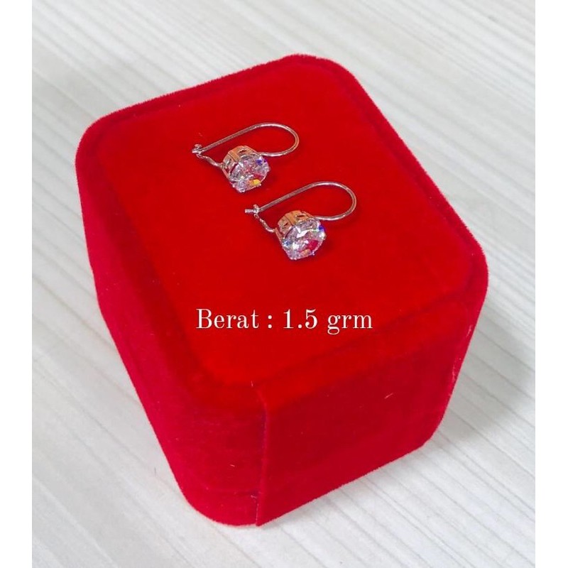 Jual Anting Desi permata perak 925/perhiasan perak lapis emas putih ...