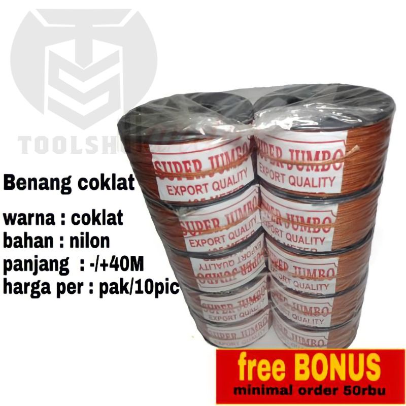 Jual Benang Nilon Coklat 30 Meter 1 Pack Benang Sol | Shopee Indonesia