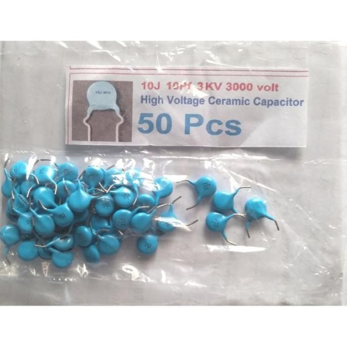 Jual Qty 50 Pcs 10J 10Pf 3Kv Capacitor High Voltage 3000V Nivic00 ...