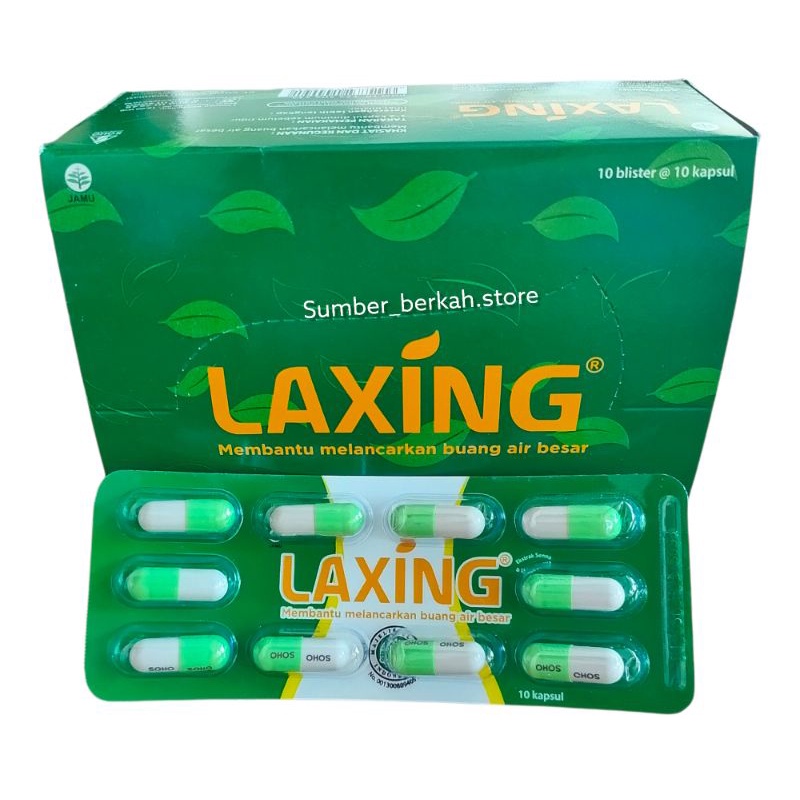 Jual LAXING Strip isi 10 Kapsul Pelancar BAB Obat Diet Pelunak Fases ...