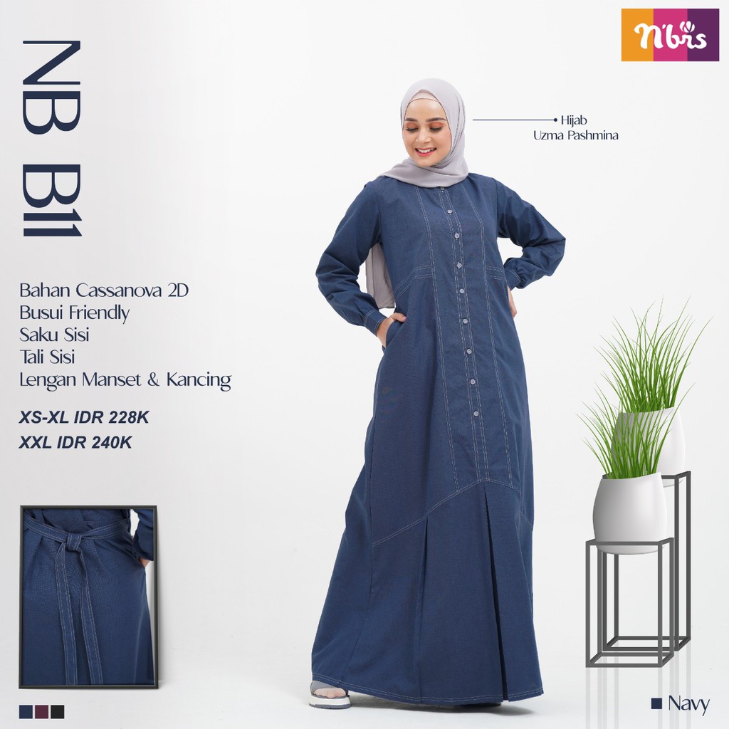 Jual NB B11 NAVY (GAMIS NIBRAS TERBARUU) | Shopee Indonesia