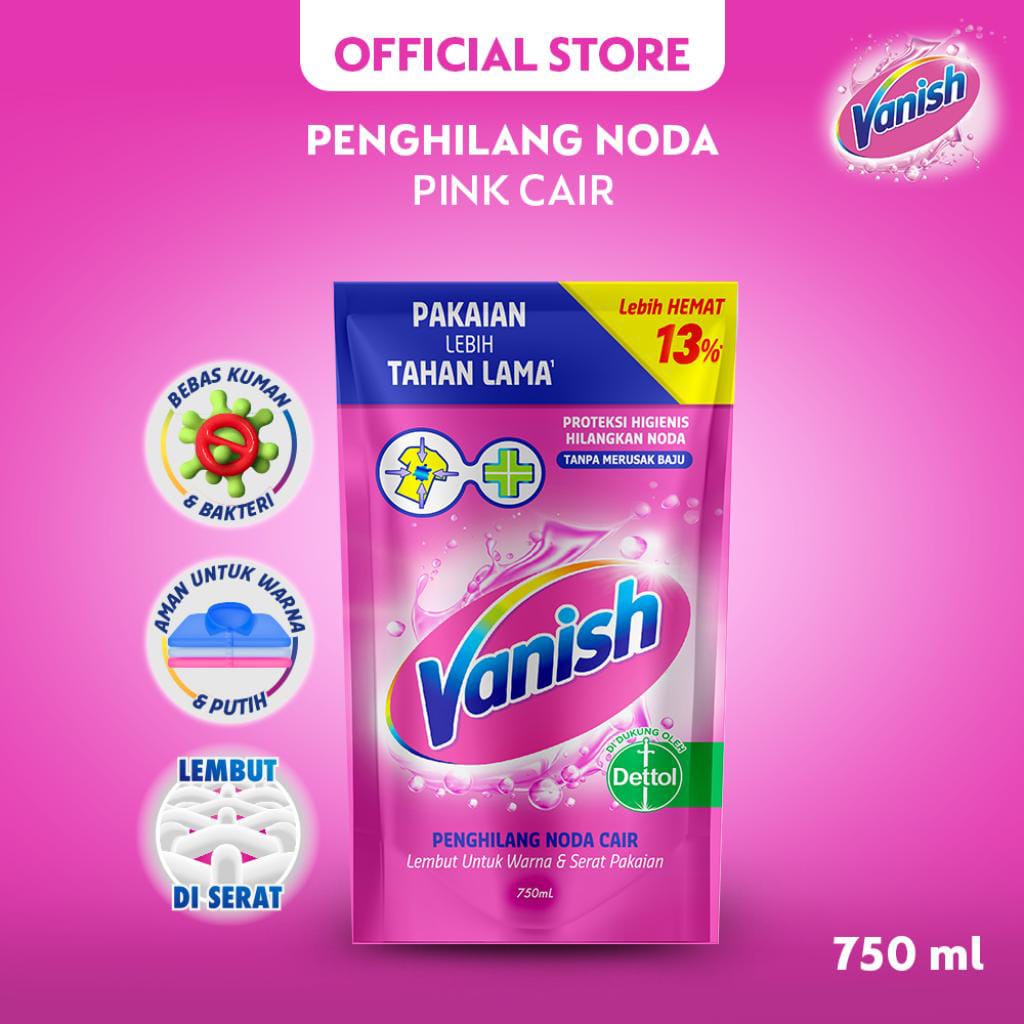 Jual Vanish Pink Cair Refill 750 mL - Penghilang Noda Pakaian Vanish ...