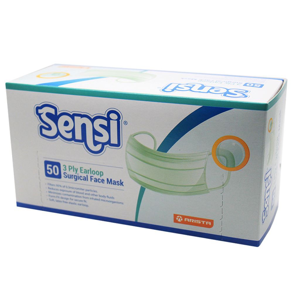 Jual Sensi Mask 3 Ply Earloop 1 Box ( Isi 50 Pcs ) Surgical Face Mask ...