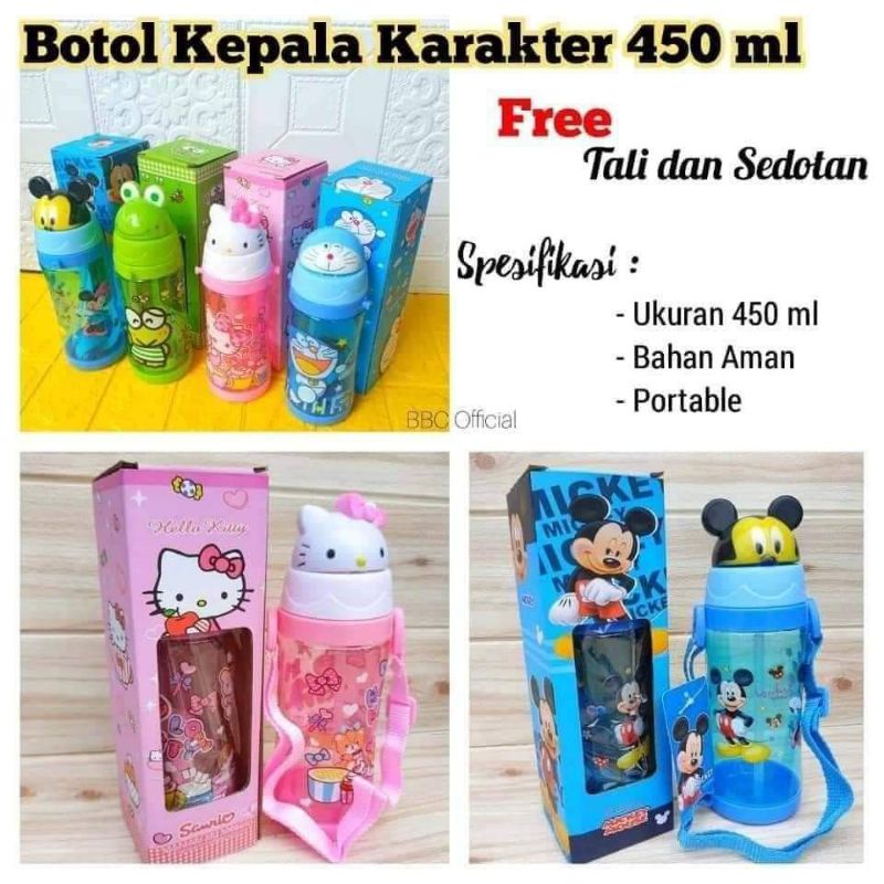 Jual (Murah) Botol Minum karakter / Botol Minum Anak / Botol Murah Free ...