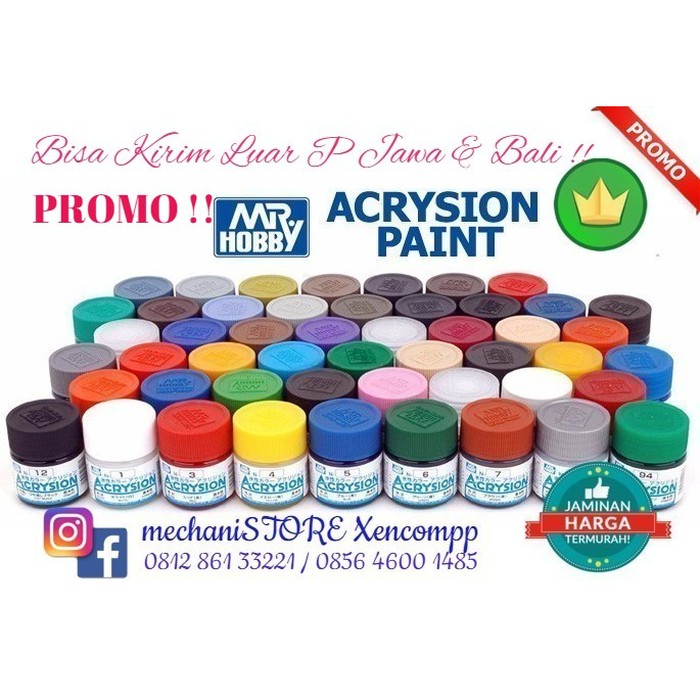 Jual Paket MR ACRYSION Mr Hobby - Water Based Akrilik Cat Gundam Model Kit | Shopee Indonesia