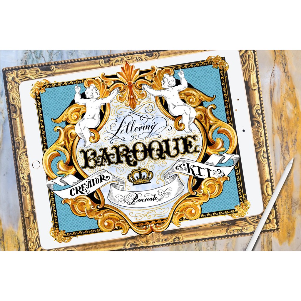 Jual Procreate Brush - Baroque Lettering Creator Kit for Procreate ...