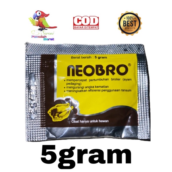 Jual OBAT NEOBRO VITAMIN AYAM 5gr vitamin pertumbuhan ayam | Shopee ...