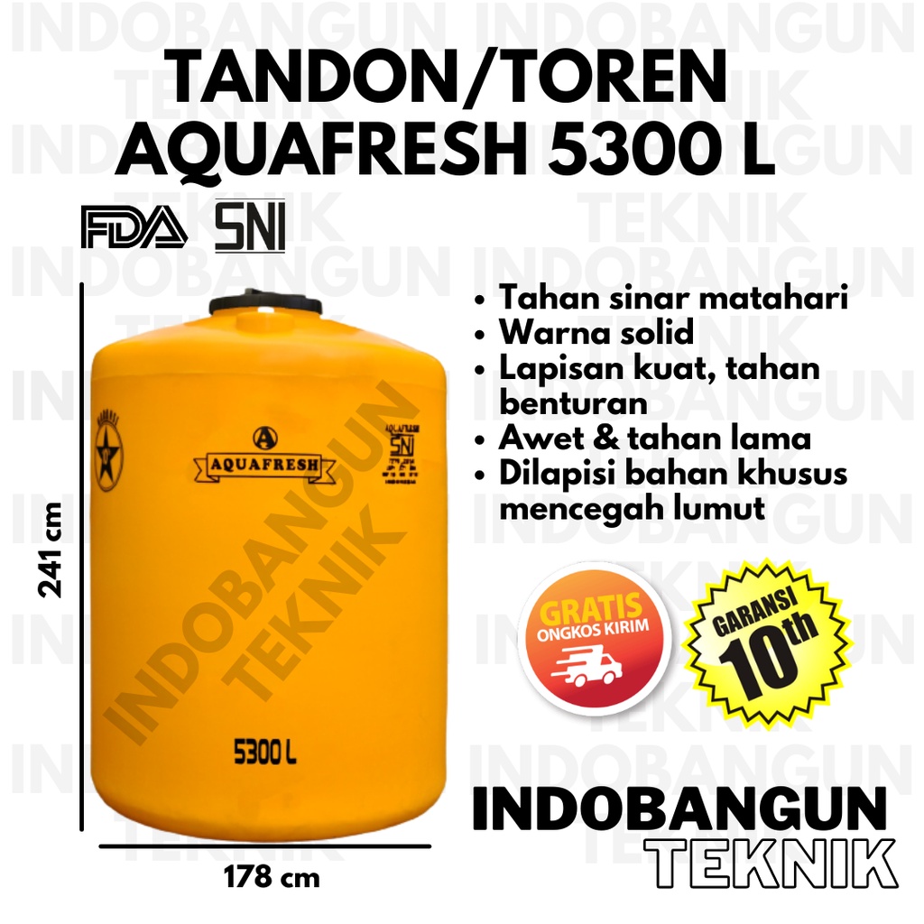 Jual Toren Tangki Tandon Air Aquafresh 5000 5300 Liter Harga Murah Anti ...