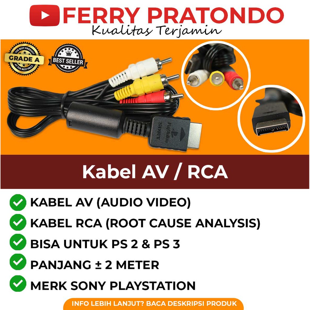 Jual Kabel AV / RCA PS 2 & PS3 | Shopee Indonesia