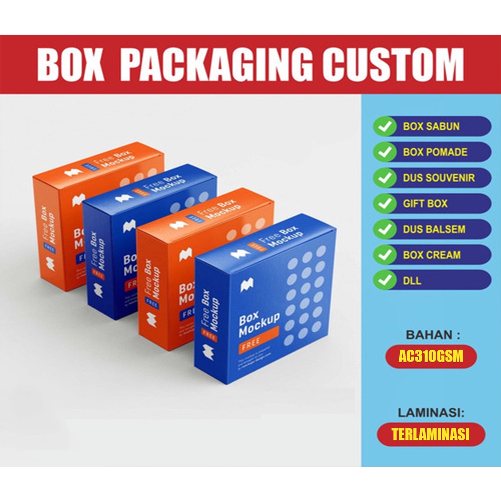 Jual DUS PACKAGING CUSTOM DESIGN UK 9x7x3x4,5 CM | Shopee Indonesia