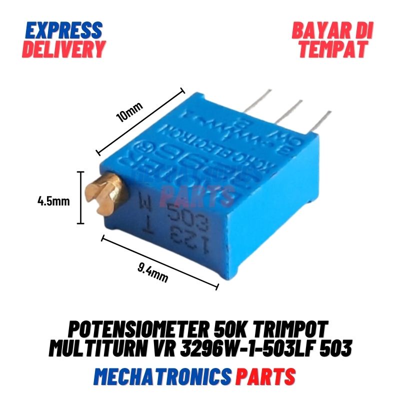 Jual POTENSIOMETER 50K POTENTIOMETER POTENSIO TRIMPOT MULTITURN VR 32 ...