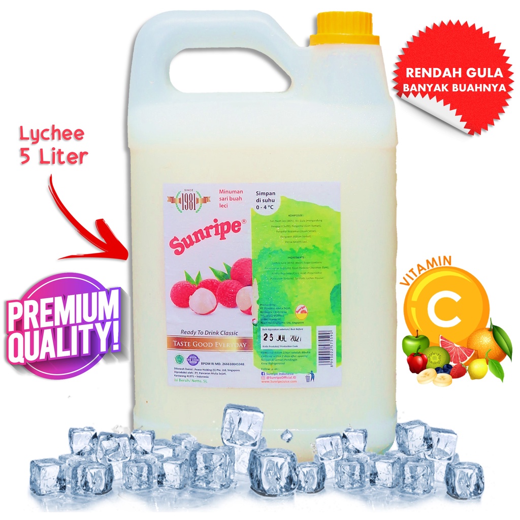 Jual Jus Buah Leci - Lychee Juice SUNRIPE 5 Liter | Shopee Indonesia