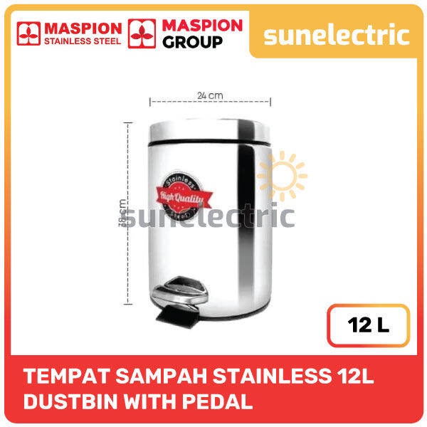 Jual Maspion Dustbin Pedal Stainless Steel Anti Karat + Ember Dalam ...