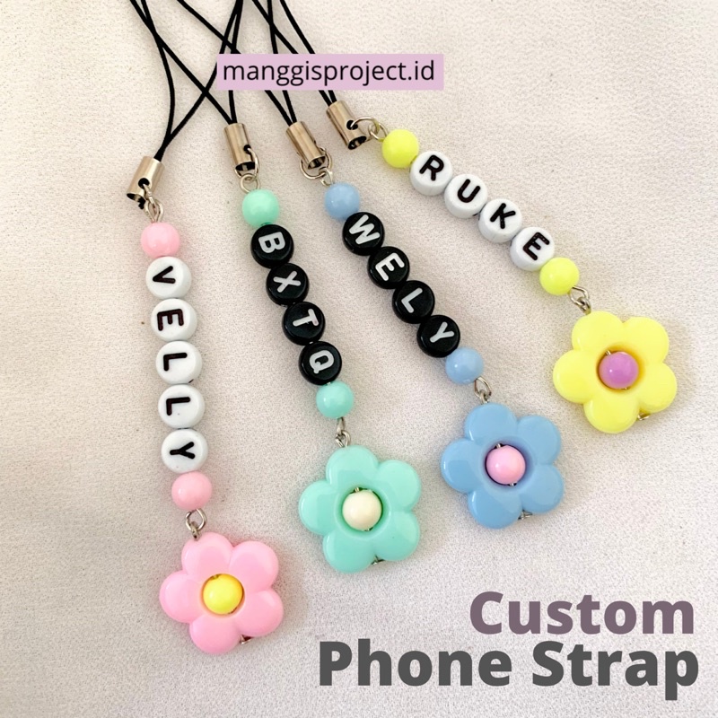 Jual Custom Gantungan Hp Phone Strap hiasan handphone tambah nama idol ...