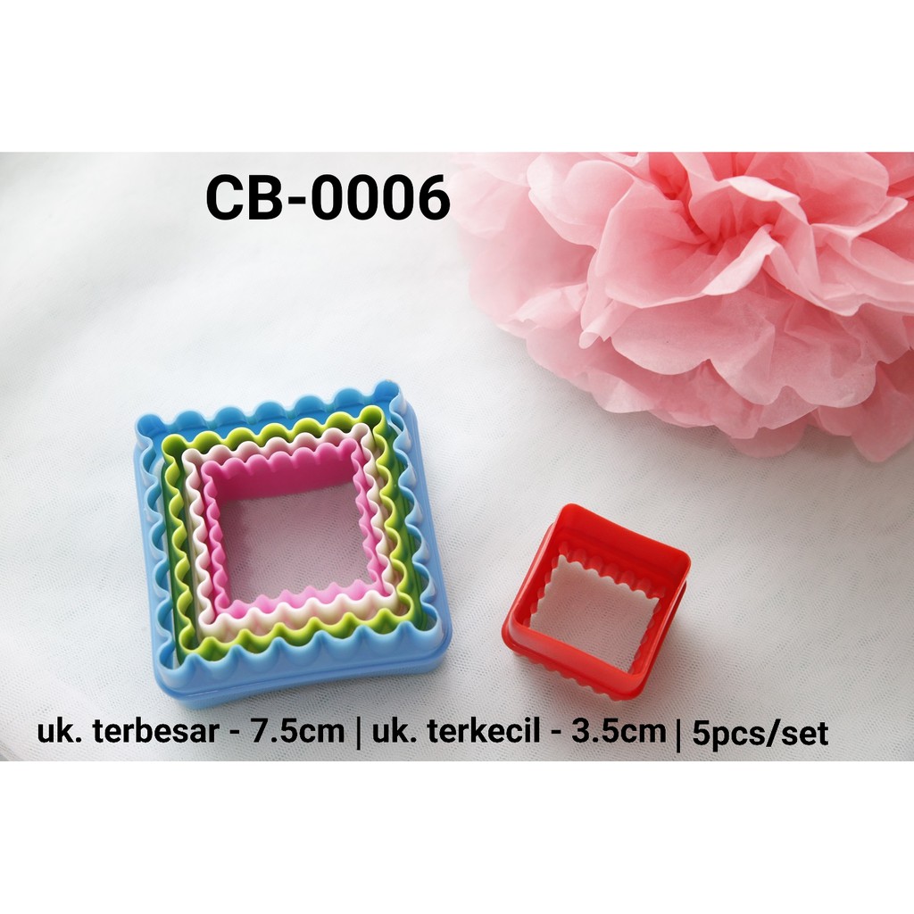 Jual CB-0006 Cookie fondant cake cutter cetakan kue kering kotak ...