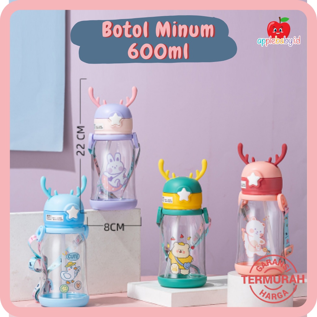 Jual Tempat Minum Anak Botol Minum Anak Tali Sedotan Botol Minum Tanduk Rusa Botol Minum 600 ml ...