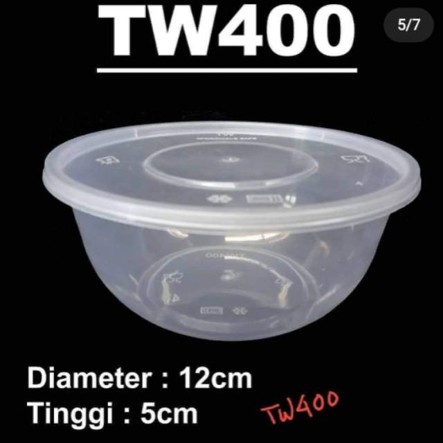 Jual Kotak Makan Plastik / Thinwall / Food Container - Bulat 400ml ...