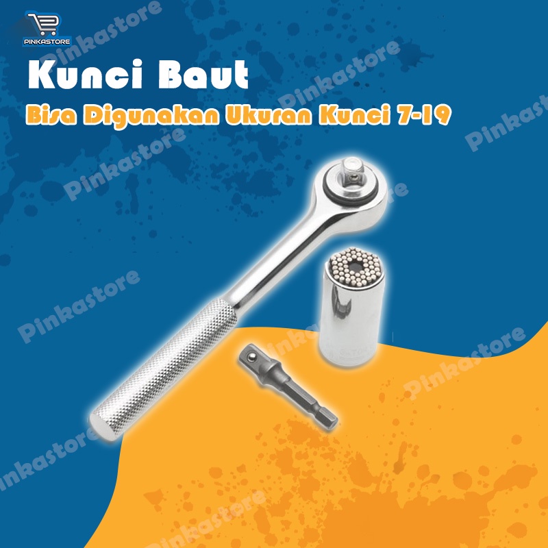 Jual Kunci Pas Ring Socket Ukuran Mur Baut Universal Driver Set ...