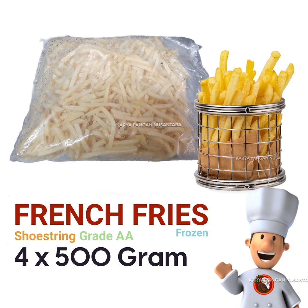 Jual PAKET FRENCH FRIES SHOESTRING 2KG FROZEN KENTANG BEKU 2 KILOGRAM FRENCH FRIES BEKU KENTANG ...