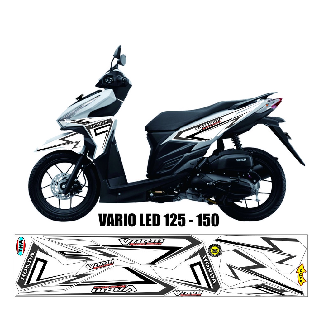 Jual STRIPING VARIASI HONDA VARIO 125 & 150 LED TAHUN 2015 2016 2017 NEW POLET PUTIH LIST SIMPLE ...