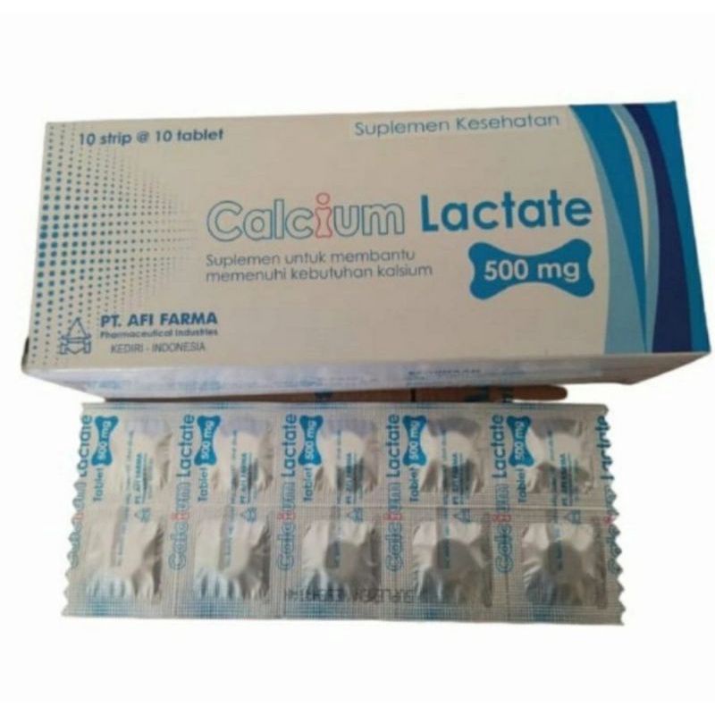 Jual Calcium lactate 500mg / 100 tab AFI -- kalsium laktat | Shopee ...