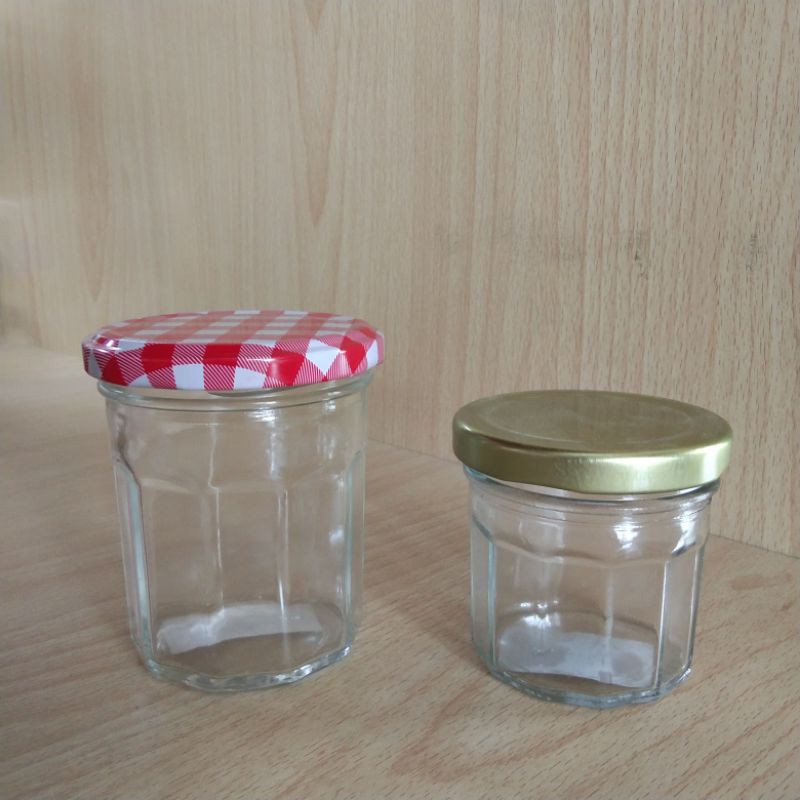 Jual Botol Selai/Toples Sambal bahan Kaca Segi 10 100 ml dan 250 ml ...
