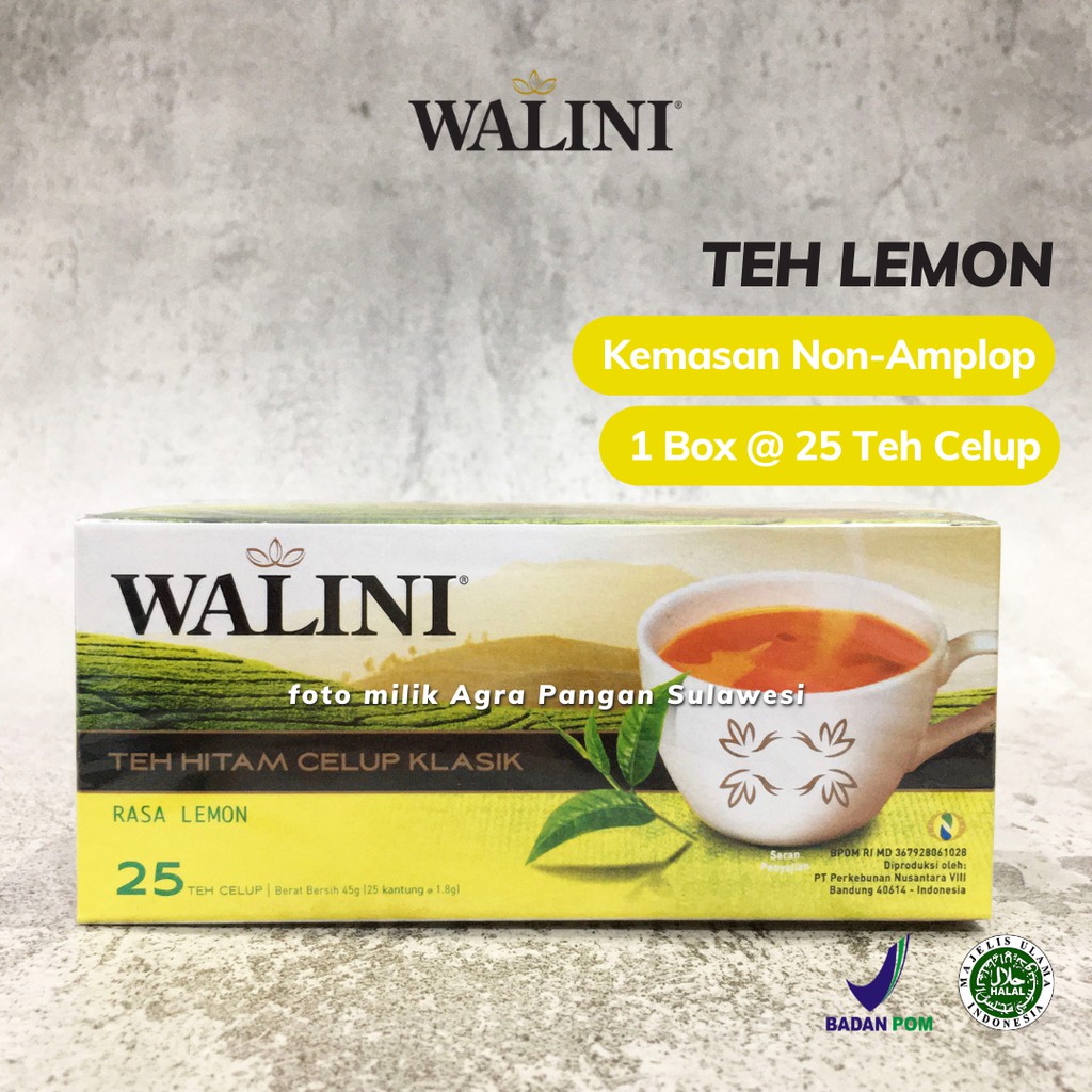 Jual Teh Hitam Lemon WALINI | Teh Celup Lemon Black Tea Kemasan Non ...