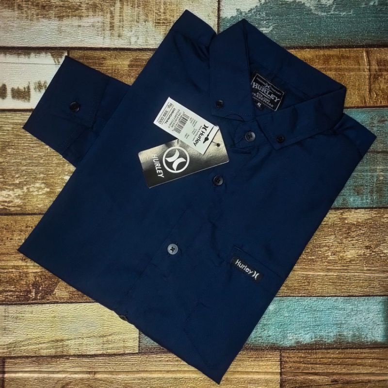 Jual Kemeja Panjang Navy Polos M L XL XXL XXXL Hem Kemeja Dewasa ...