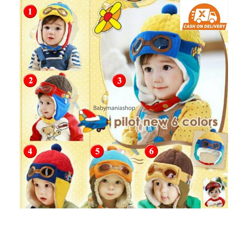Jual Topi Pilot Korea New Model Pilot Hat Topi Anak Topi Bayi Topi Baby ...