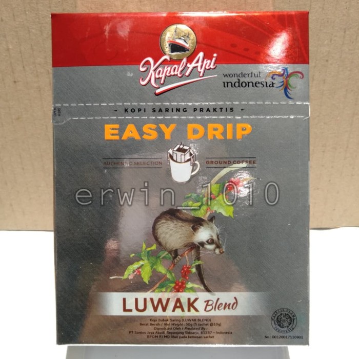 Jual Kapal Api Easy Drip Tana Toraja Luwak Blend 50gr (5 sachet @ 10gr ...