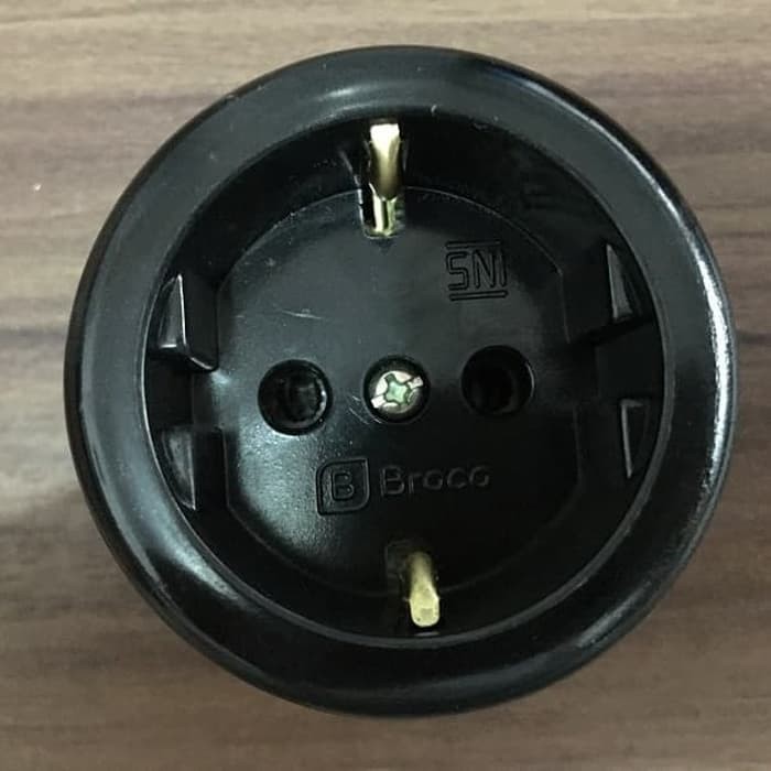 Jual Stop Kontak Hitam Bulat Tempel Broco 6130 | Shopee Indonesia