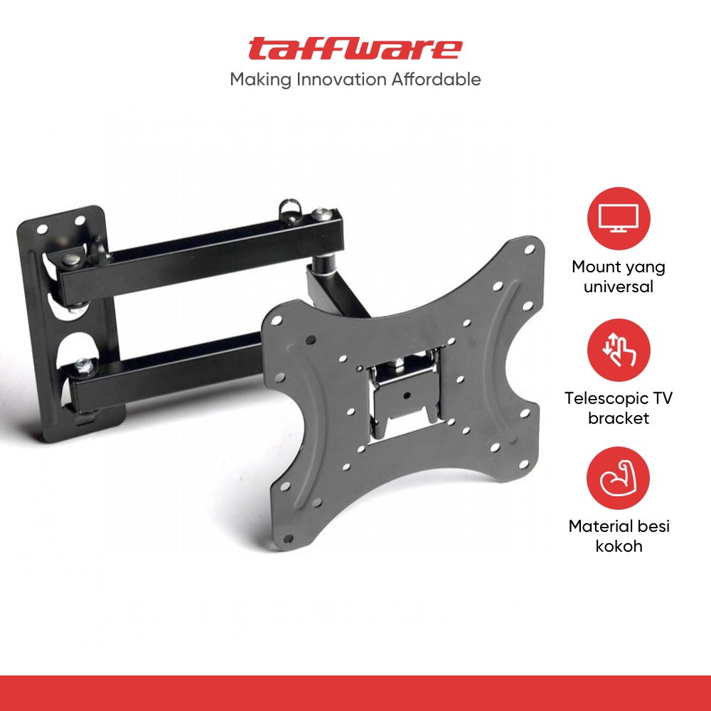 Jual Taffware Telescopic TV Bracket 2.5m 200 x 200 Pitch for 17-42 Inch ...