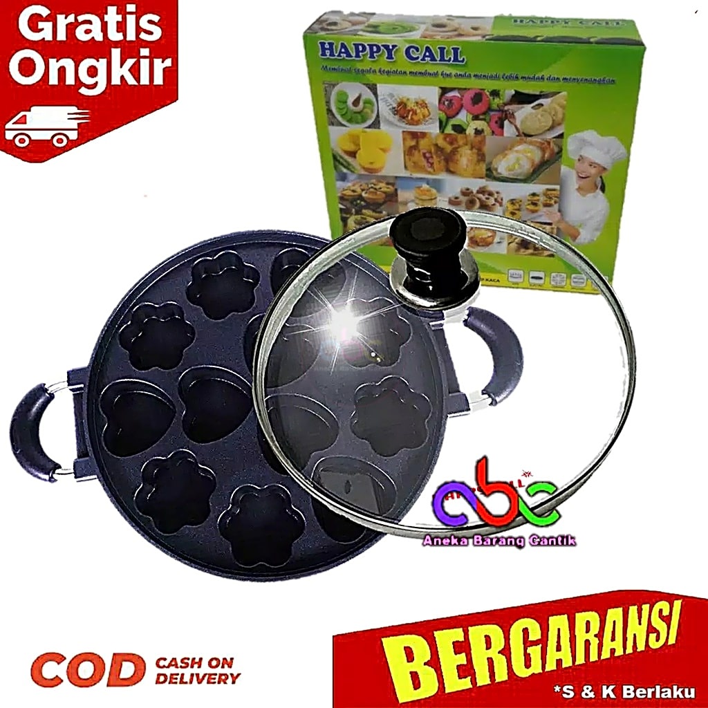 Jual HAPPY CALL Cetakan Kue 12 Lubang Teflon Kue Cubit Mini Loyang ...