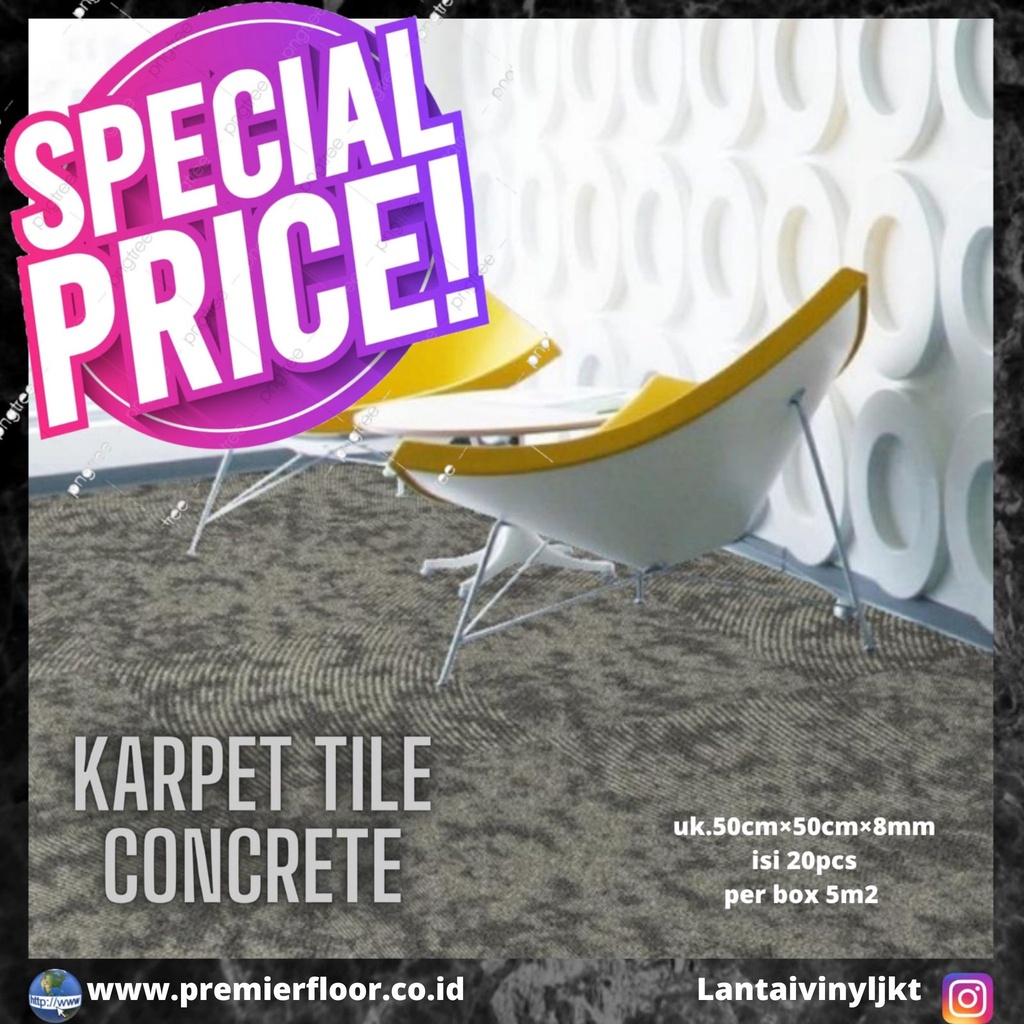 Jual Karpet Tile concrete bahan Polypropylene | Shopee Indonesia