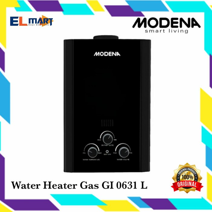 Jual Modena Gas Water Heater GI 0631 L 0631L 0631L Pemanas Air Kamar Mandi 6L | Shopee Indonesia