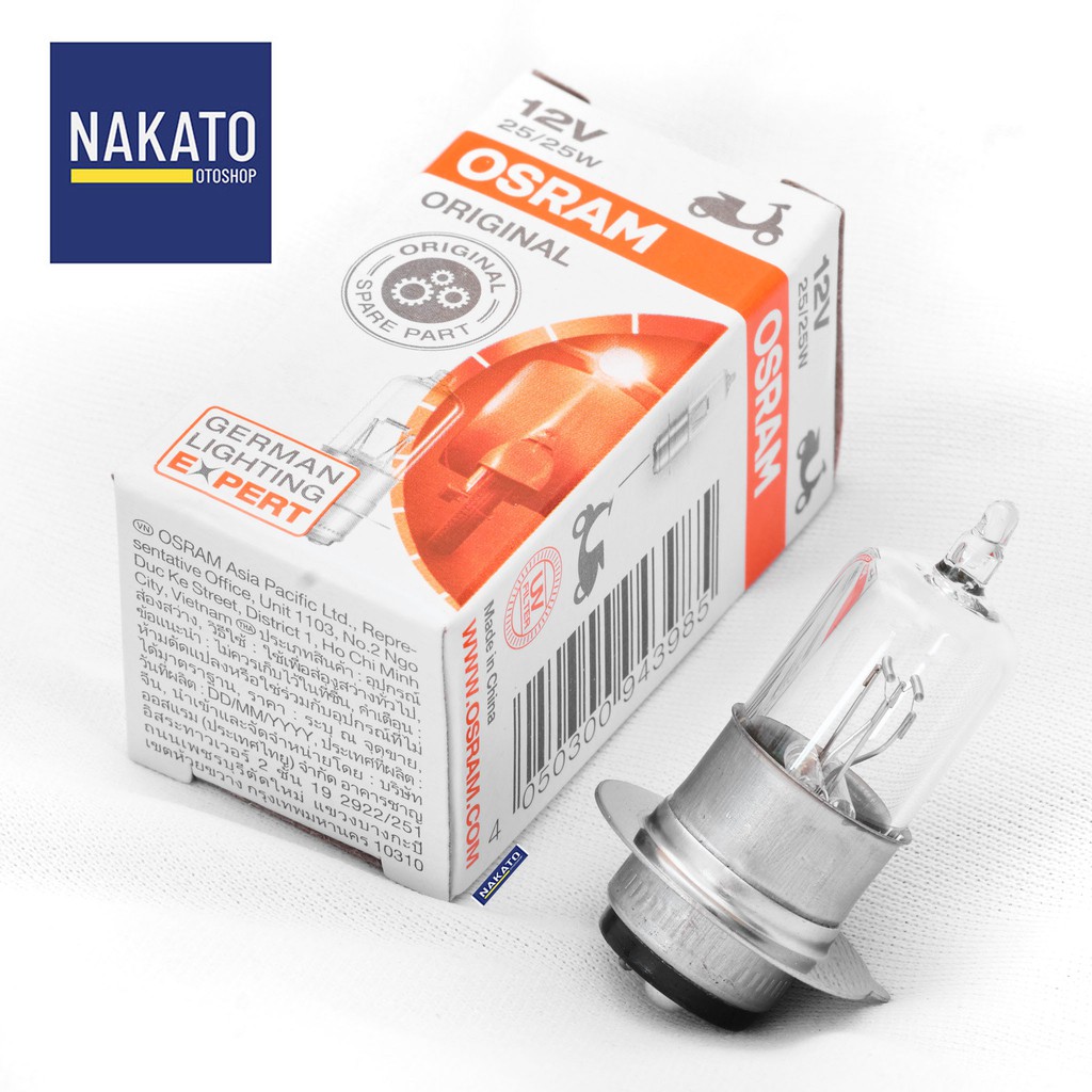 Jual Bohlam Lampu Halogen Motor Osram 25W 12V H6/M5 Beat Vario Scoopy ...
