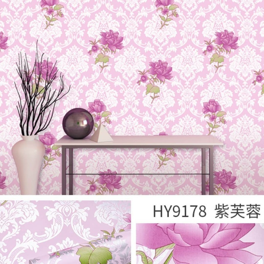Jual Wallpaper Sticker DInding Bunga Pink Silver | Shopee Indonesia