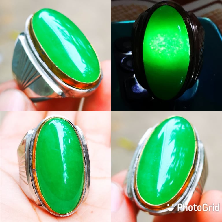 Jual Natural Permata Green Jade Giok Hijau Burma Kristal Model Pandan ...