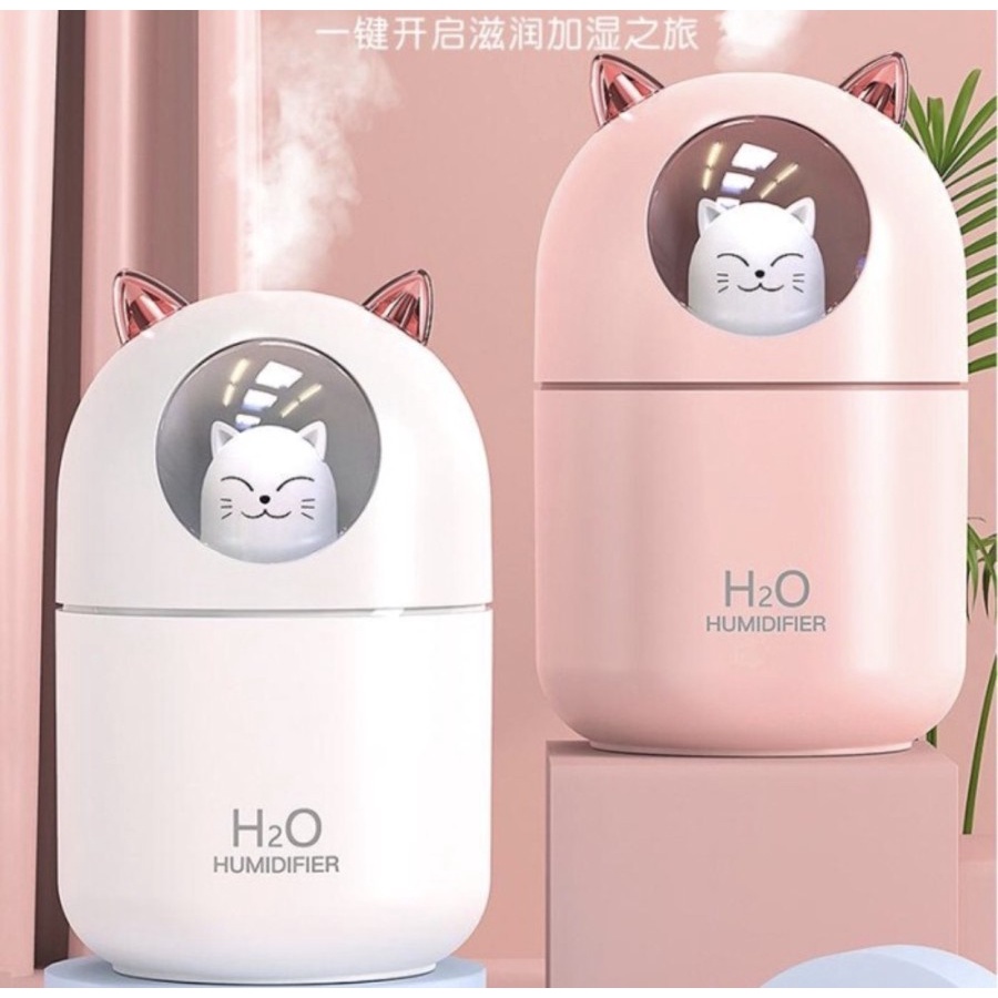 Jual Humidifier Mini Aroma Therapy Bentuk Kucing Oil Diffuser Air 300ml ...