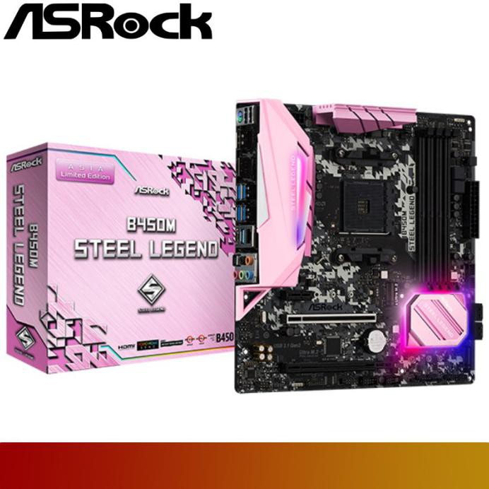 Jual ASROCK B450M STEEL LEGEND PINK EDITION | MOTHERBOARD AMD RYZEN AM4 ...