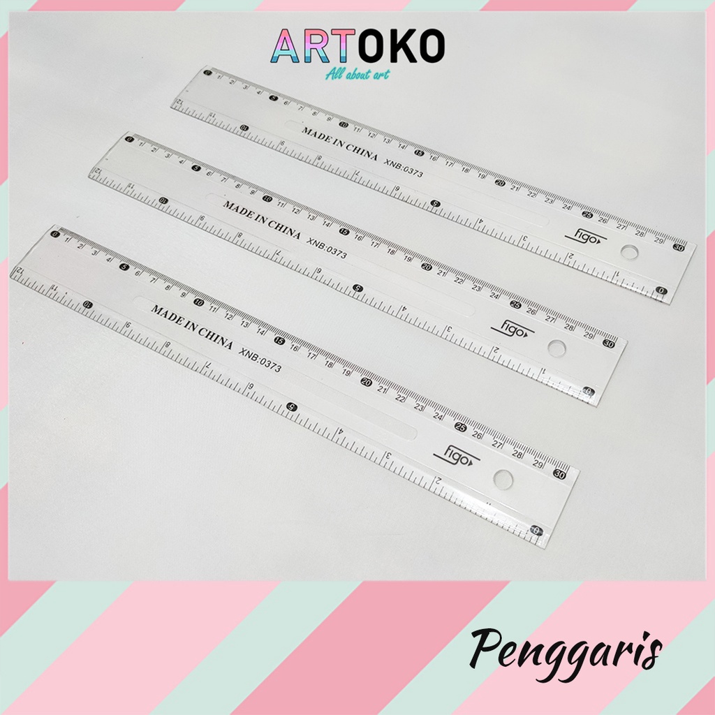 Jual Penggaris Plastik 30 cm FIGO | ruler pengaris besi | Shopee Indonesia