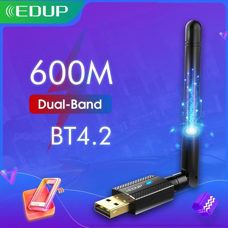 Jual PREORDER EDUP 600M USB WiFi Blue-tooth Adapter BT4.2 Dual Band 2.4Ghz/5Ghz Wireless Network ...