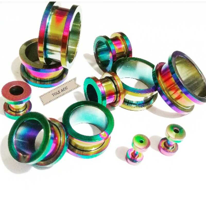 Jual PERSING TELINGA/EXPANDER TELINGA/PIERSING PLUG BESI/PERSING WARNA ...