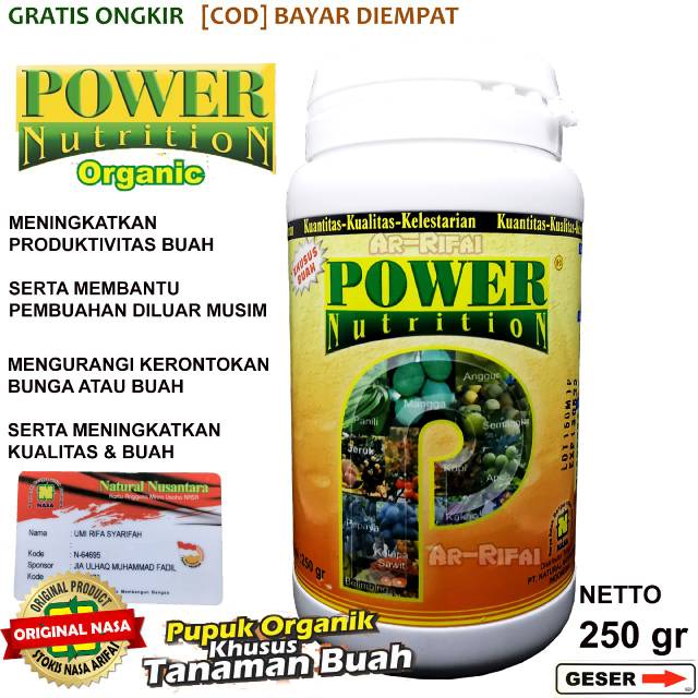 Jual POWER NUTRITION NASA PUPUK ORGANIK KHUSUS BUAH 250 GR | Shopee ...