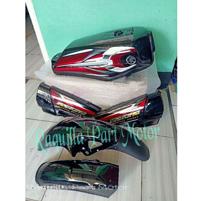 Jual Body Set Rx King Bodi set Tangki Motor RxKing Hitam Strip Merah ...